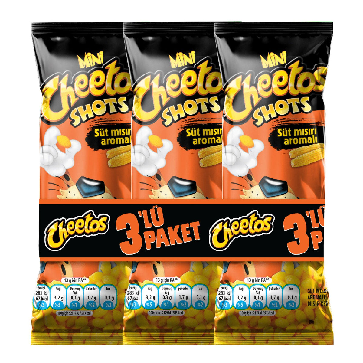 Cheetos Shots Mini Milk Corn Flavor Pack-of-3 42 G – Turcamart