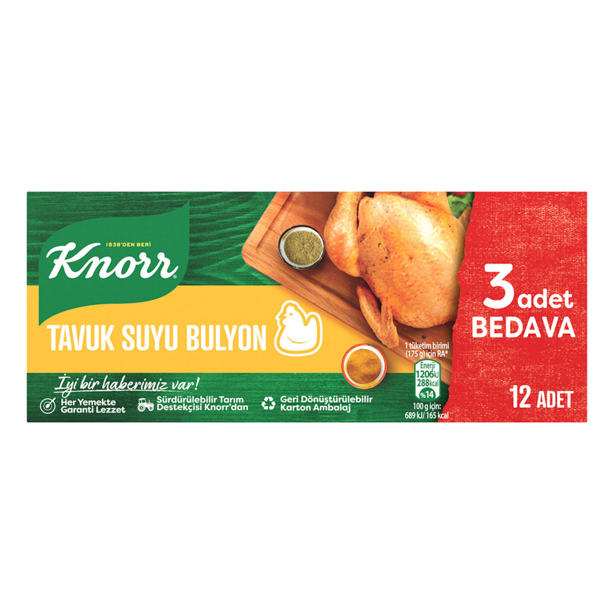 Knorr Chicken Broth Tablet Bouillon (Tavuk Suyu Tablet Bulyon) 120 G ...