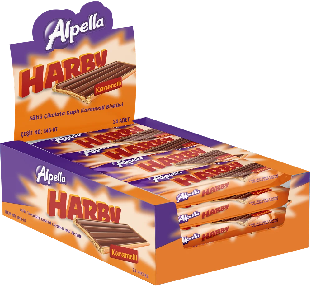 Alpella Harby Caramel Biscuit 25 g x 24 pieces – Turcamart