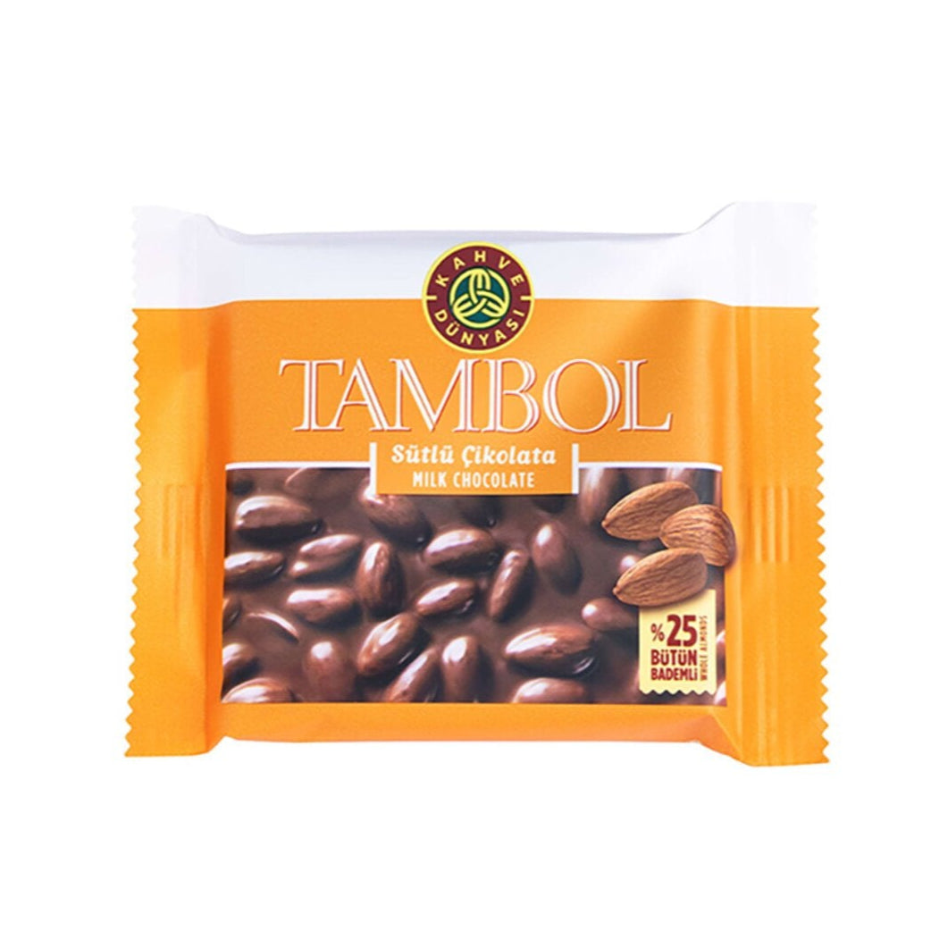 Kahve Dunyasi Tambol Milk Chocolate with Almonds (Bademli Sütlü Çikola ...
