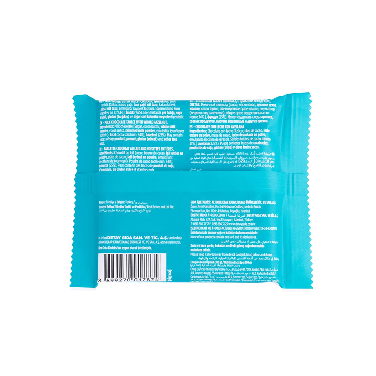 Kahve Dunyasi Tambol Milk Chocolate with Hazelnuts (Fındıklı Sütlü Çik ...