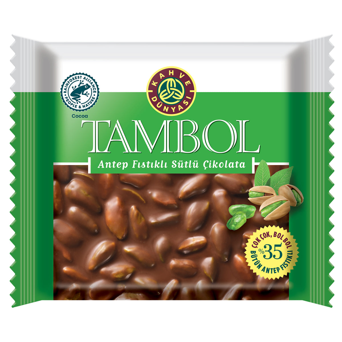 Kahve Dunyasi Tambol Milk Chocolate with Pistachios 2.7 oz (77 G ...