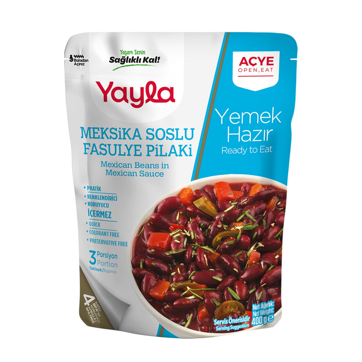 Yayla Ready Meal Mexican Beans with Mexican Sauce (Fasulye Pilaki) 400 ...