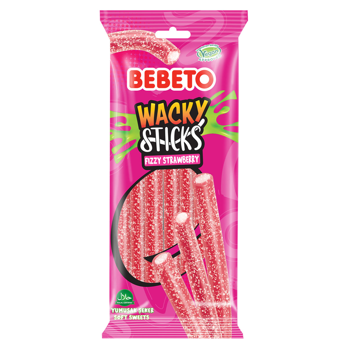 Bebeto Wacky Sticks Licorice Strawberry 6.3 oz (180 g) – Turcamart
