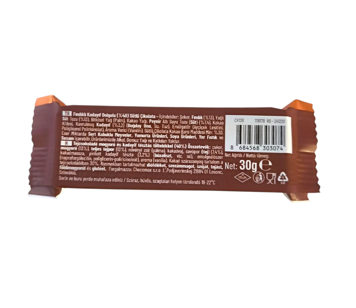 Bolci Hazelnut Dubai Chocolate Hazelnut Kadayif Filling Milk Chocolate ...