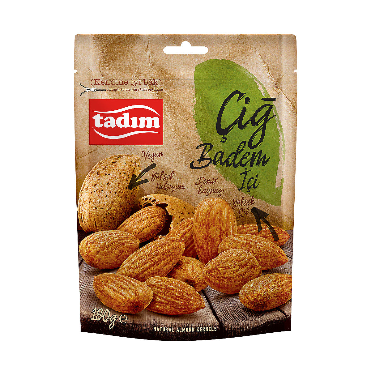 Tadım Raw Almond Inside (Badem İçi Çiğ) 180 G – Turcamart