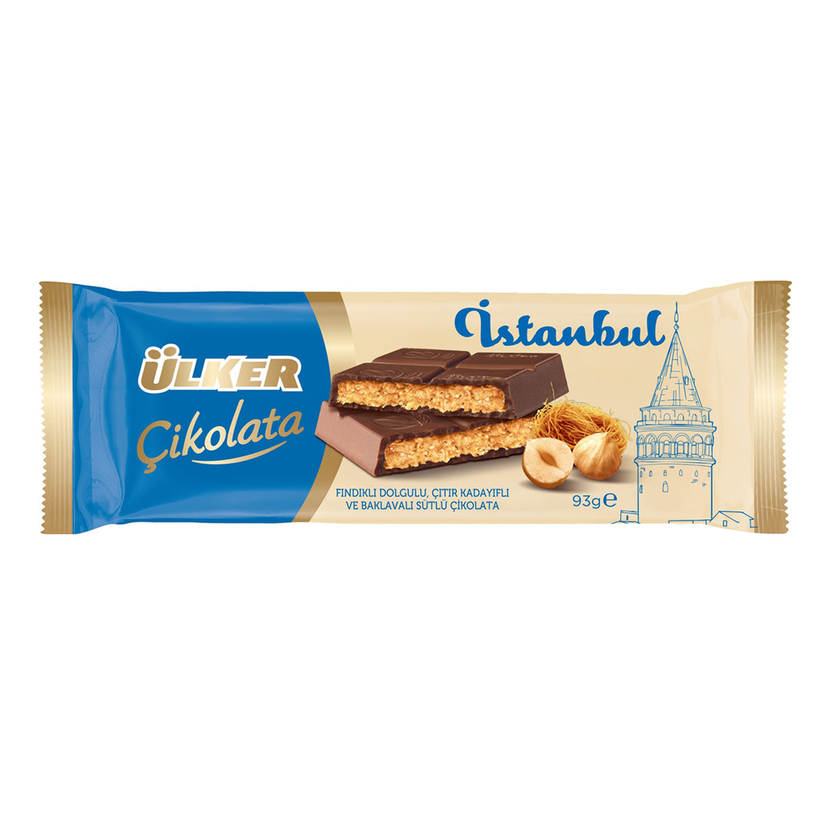 Ulker Istanbul Chocolate with Hazelnut & Crispy Kadaifi 3.28oz (93g ...