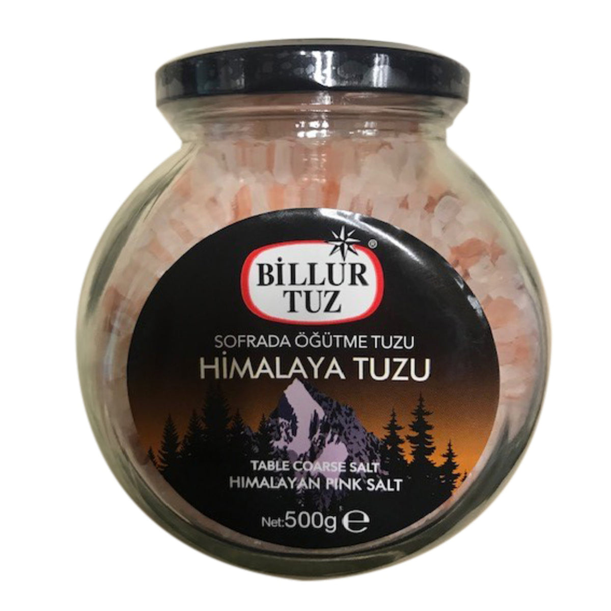 Billur Pink Himalayan Salt Glass Jar (Himalaya Tuzu) 500 G – Turcamart