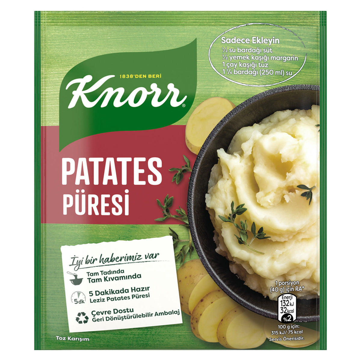 Knorr Potato Puree Powder Mix (Patates Püresi) 60 G – Turcamart
